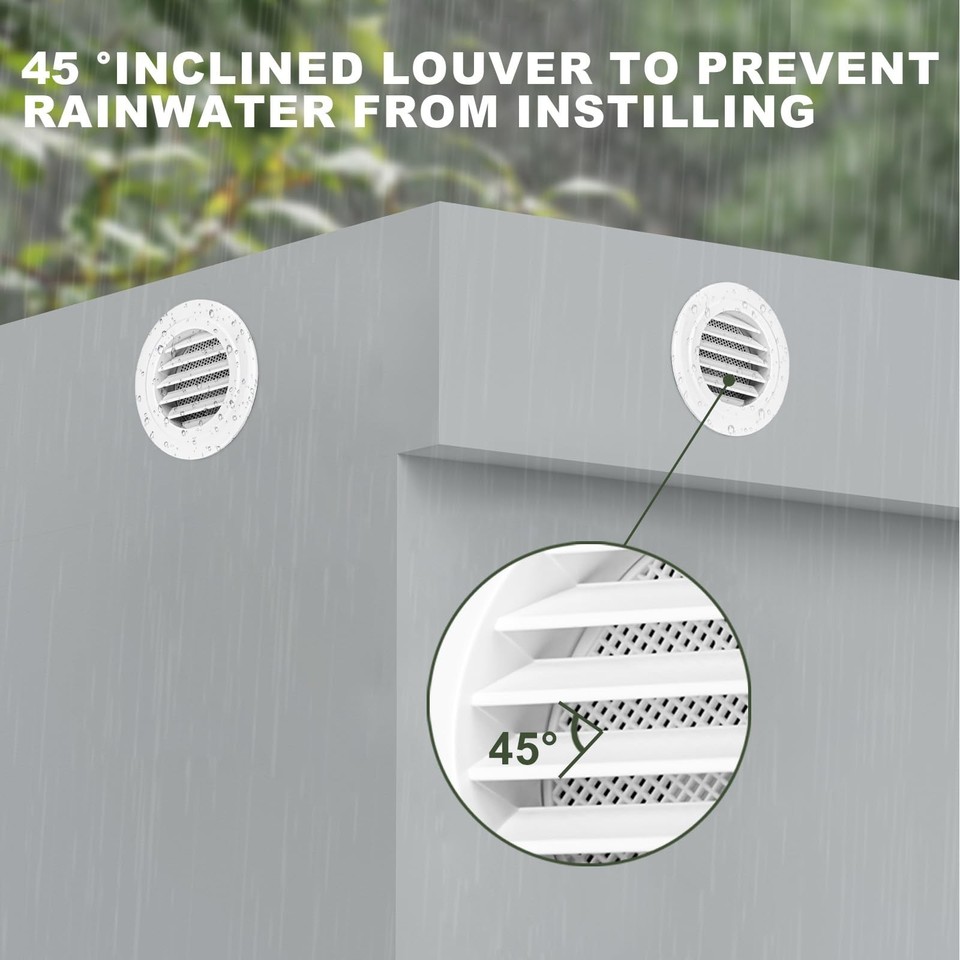 6'' Soffit Vent Exhaust Vent, 6 Inch Round Air Dryer Vent Louver with ...