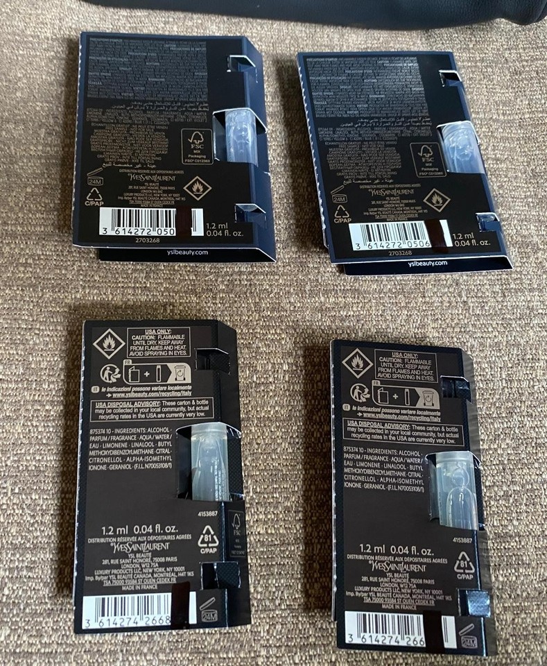 YVES ST LAURENT Sample Size Y Eau de Parfum EDP Le Perfume YSL x 4 ...