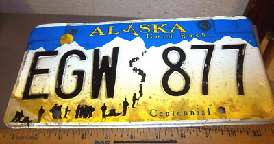 Alaska Gold Rush Centennial License Plate EGW 877, ex 2006, chilkoot ...