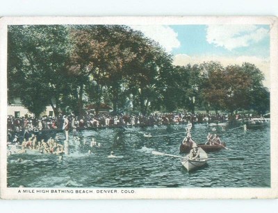 Unused W-Border MILE HIGH BATHING BEACH Denver Colorado CO d7367 | eBay