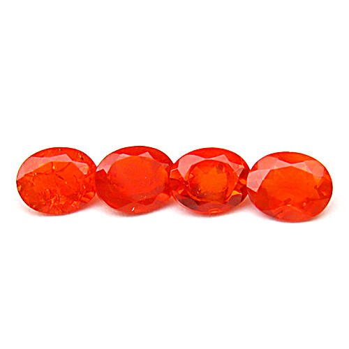 1.00Ct 4 PCS GORGEOUS ! STUNNING FIRE NATURAL RED MEXICAN FIRE OPAL ...