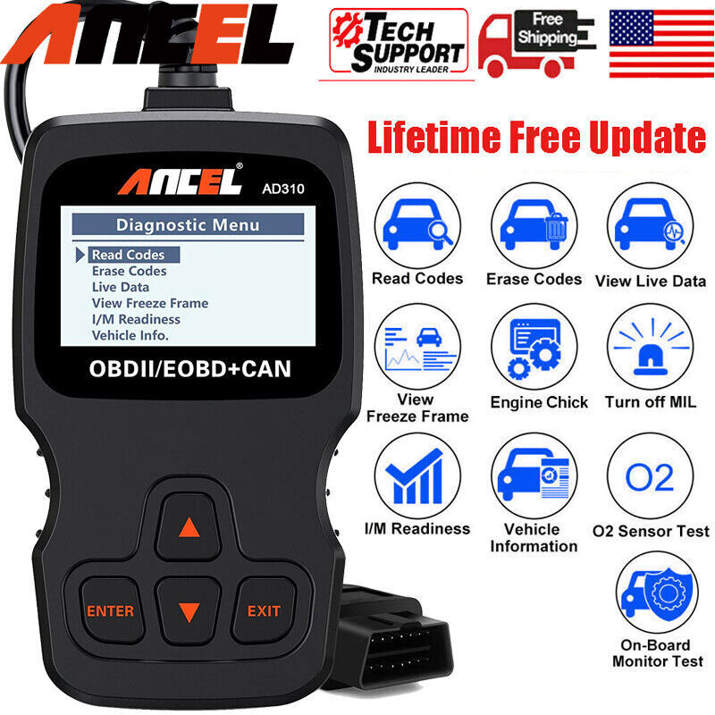 ANCEL AD310 OBD2 Scanner Car Engine Fault Diagnostic Tool Automotive ...