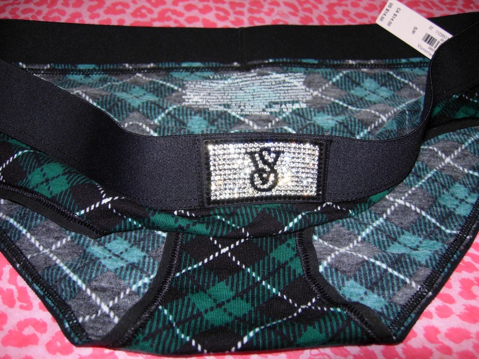 Victoria's Secret Sexy Shine Patch Hiphugger Panties Smooth LOGO Plaid ...