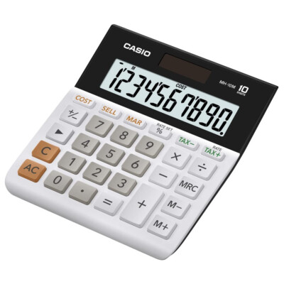 Casio 10 DIGITS WIDE DESKTOP CALCULATOR Tax Cost Sell Margin XL-DISPLAY ...