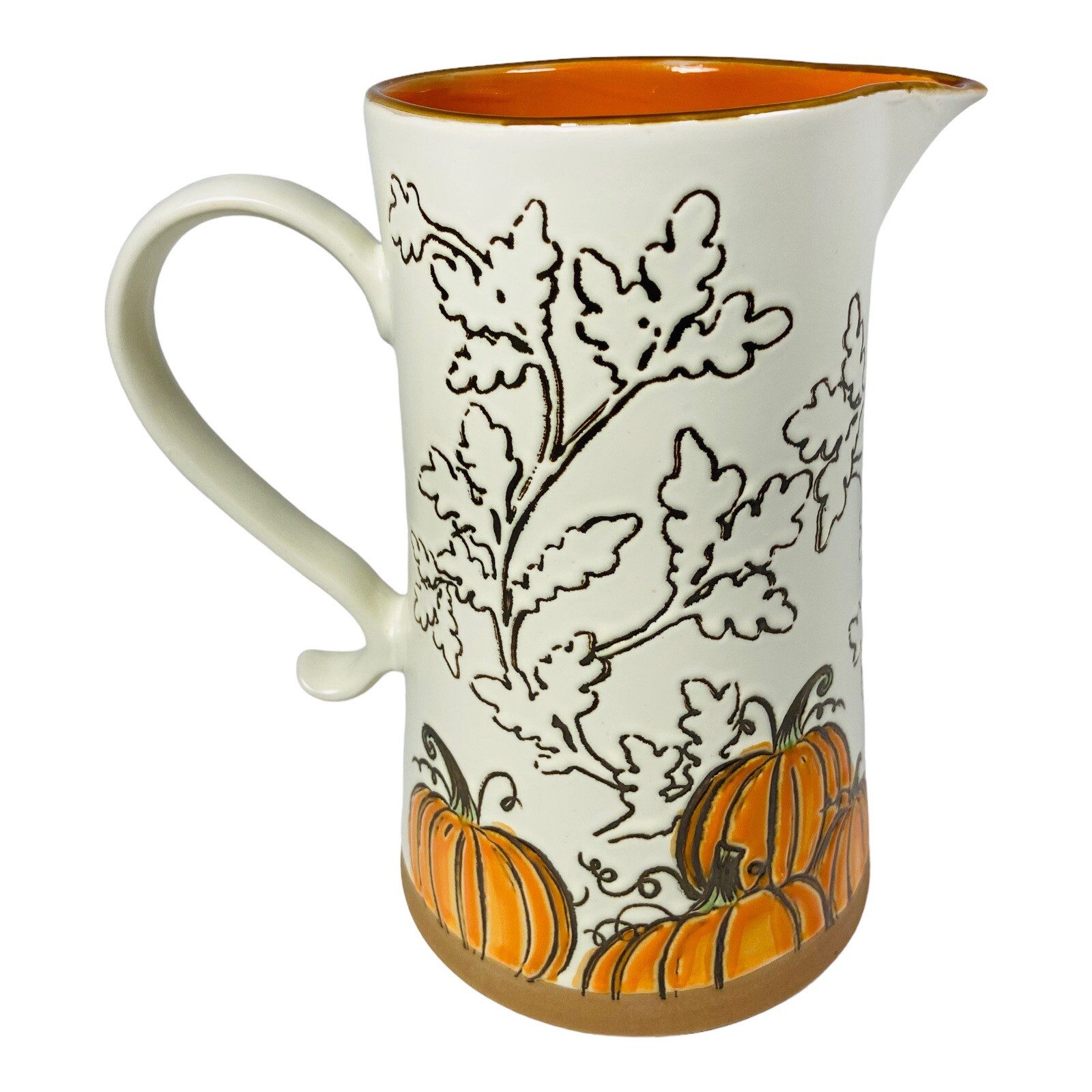 inHomestylez Ceramic Pumpkin Pitcher Fall Autumn Halloween Orange ...