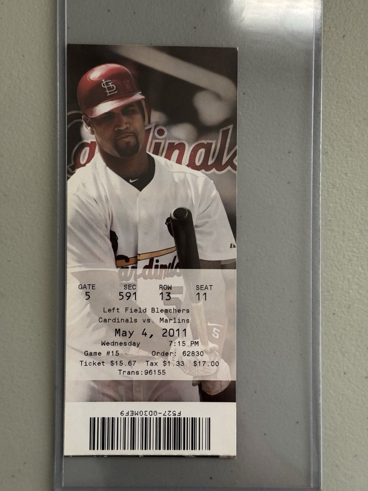 2011 ST. LOUIS CARDINALS FLORIDA MARLINS Ticket Stub 5/4/11 Giancarlo ...