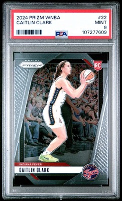 2024 PANINI PRIZM WNBA #22 CAITLIN CLARK ROOKIE RC PSA 9 Mint PMJS 09 ...