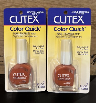 x2 Cutex Color Quick Nail Enamel MAUVE IN MOTION 39~ Vintage | eBay