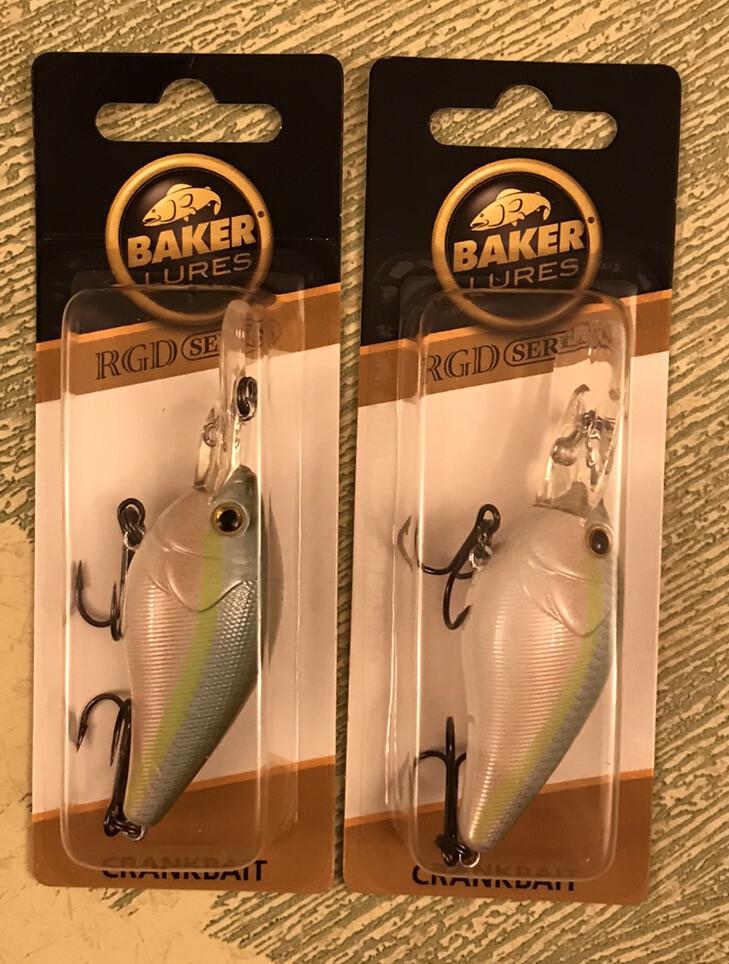 2 New Baker Lures Crankbait RGD2-P027 2-1/4” 1/2oz Blue Green Flash | eBay