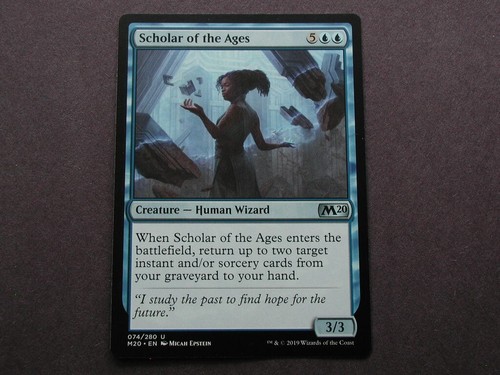 2019 MTG U Creature "Scholar of the Ages" NM+ Magic Card #074 M20 ...