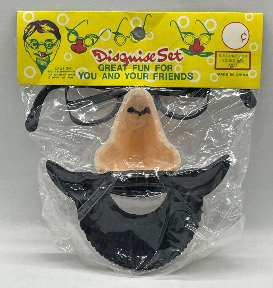 Vintage Novelty Fake Nose, Beard, and Glasses Disguise Set | eBay