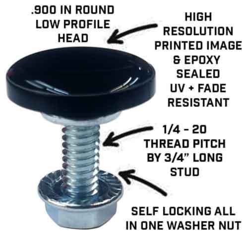 Universal - Black Motorcycle License Plate Frame Tag Bolt Kit 4 Pcs - 8 ...