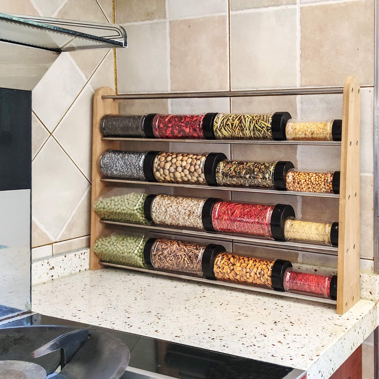 5-Tier Expandable Retractable Spice Rack Storage For Any Sz Countertops ...