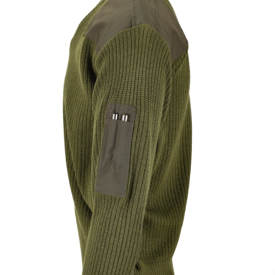 Original Italian army pullover Commando Jumper green wool V-neck ...