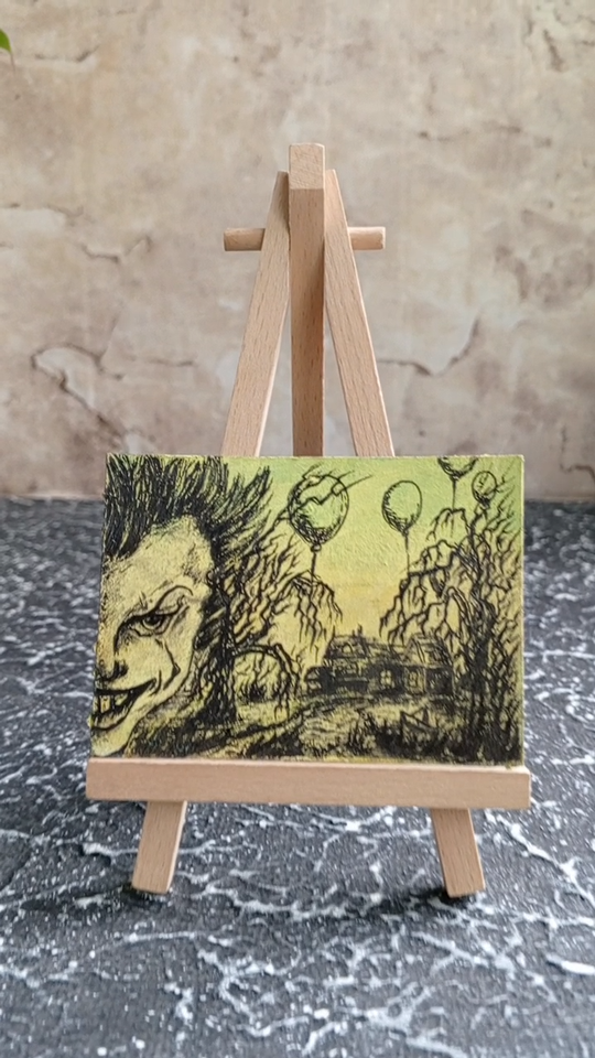 Original drawing by AСEO landscape Halloween clown Pennywise IT Horror ...
