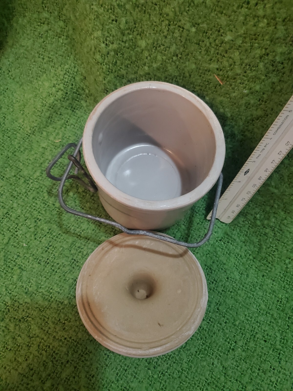 Vintage Gray Pottery Stoneware Cheese & Butter Crock with Clamp Lid | eBay