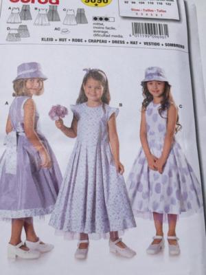 Burda Sewing Pattern 9696 Girls Toddlers Fitted Dress Hats Size 2-7 ...