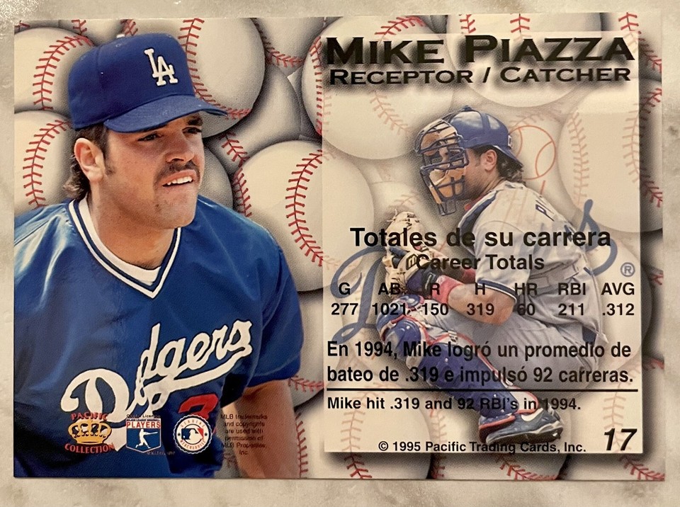 1995 Pacific Crown Collection Gold Prisms Mike Piazza 17 HOF Los ...