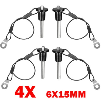 4Pcs 6mm x 15mm Stainless Steel Ball Locking Pins Diameter 6mm Quick ...