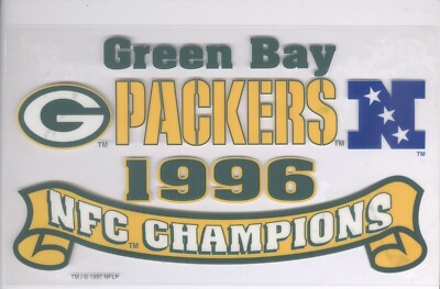 1996 Green Bay Packers Champs Reusable Static Window Cling Decal 8-1/2 ...
