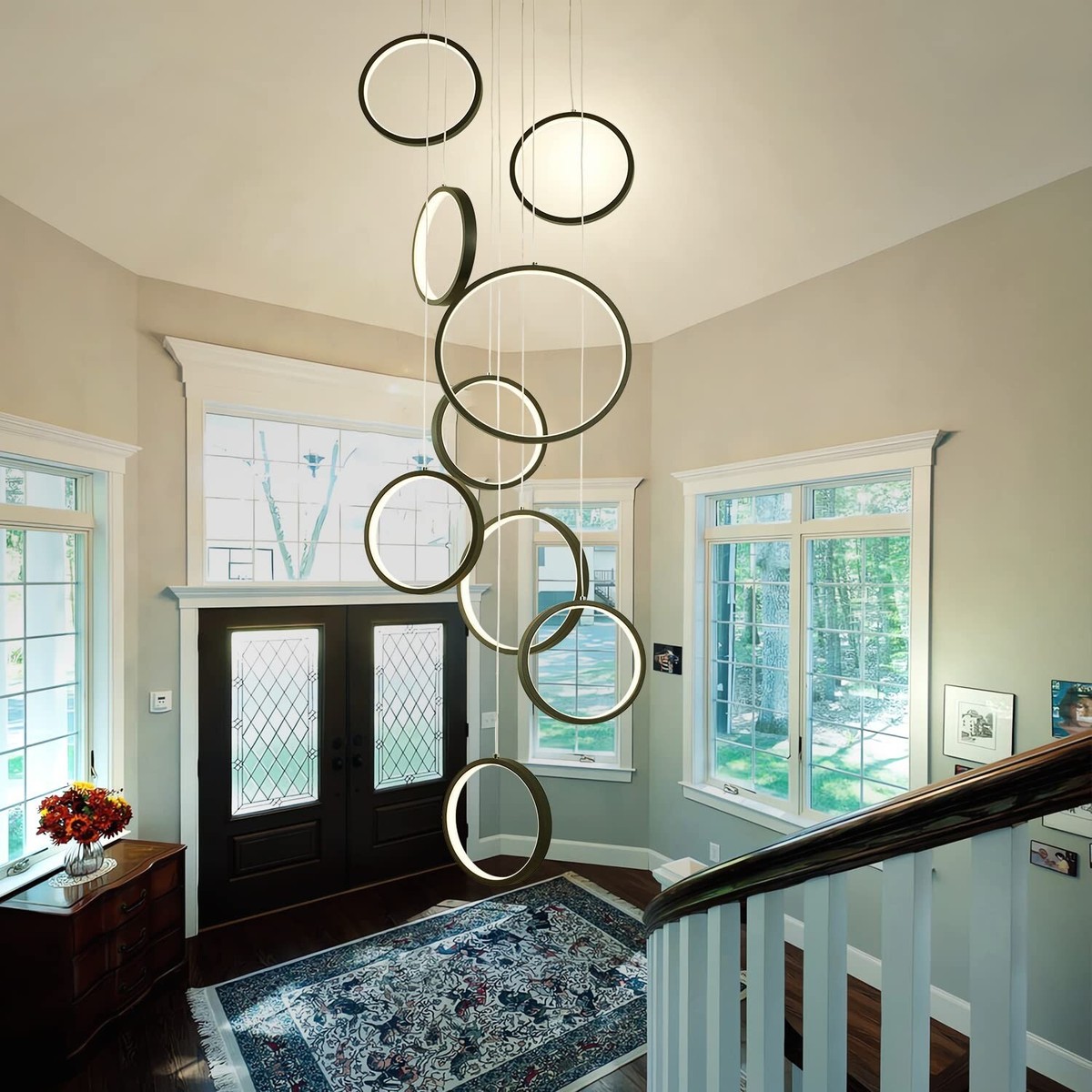 Entryway Lighting High Ceiling Staircase Chandelier Foyer Chandelier