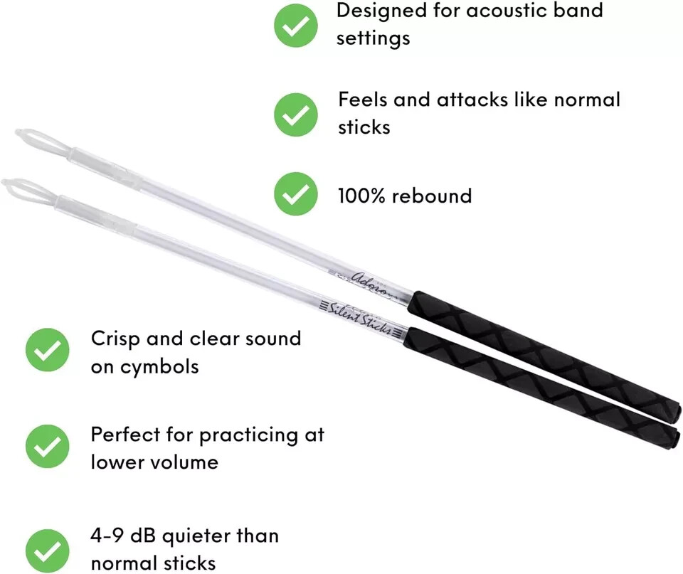 Adoro Silent Sticks - Drum Sticks Designed for Live Acoustic Music NEW ...