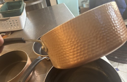 4 Pcs Hammered Copper Pots and Pans Set Ecolution Brand -no Lids | eBay