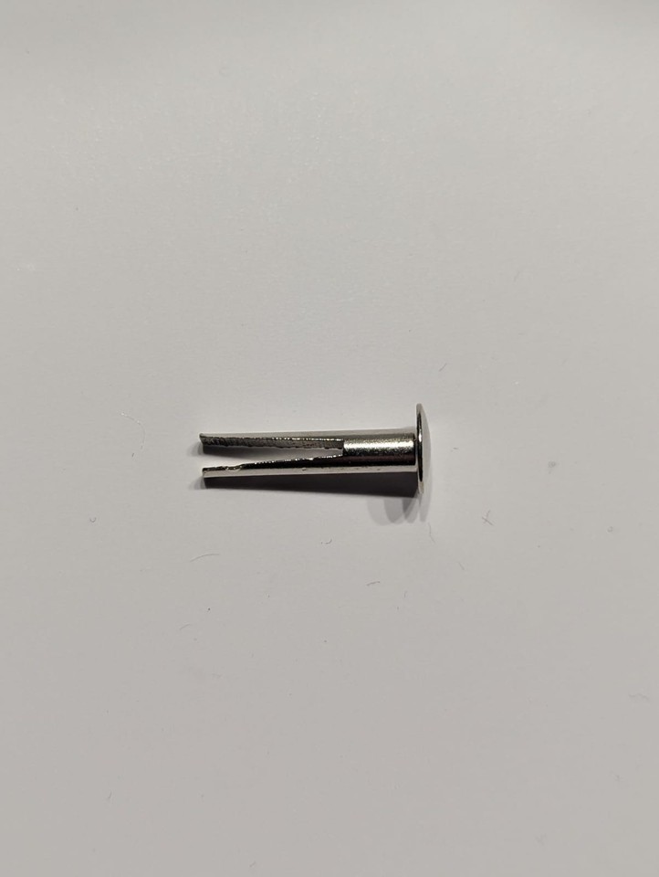 4mm x 19mm Bifurcated Split leg Nickel plated steel Rivet Flat Head ...
