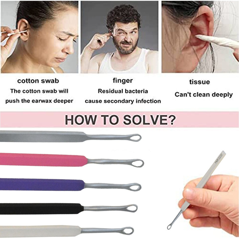 SWAB EAR WAX REMOVER EAR PICK MEDICAL EAR CLEANER SURGICAL STAINLESS ...