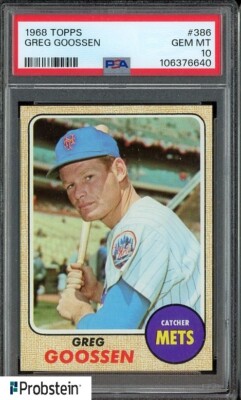 1968 Topps #386 Greg Goossen New York Mets PSA 10 GEM MINT | eBay