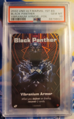 UNO Ultimate Marvel 2022 1st Ed BLACK PANTHER VIBRANIUM ARMOR FOIL PSA ...