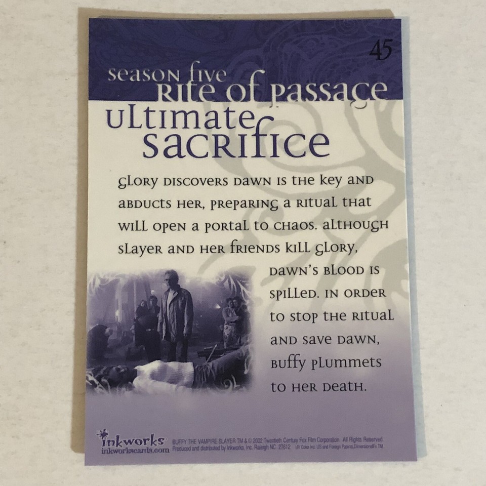 Buffy The Vampire Slayer Trading Card Evolution #45 Sarah Michelle ...