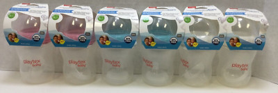 Playtex Baby Natural Feeding Bottle, Medium Flow Nipple, Blue, Pink ...