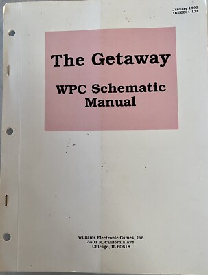 Williams Electronics, Original, Pinball, The Getaway, WPC Schematic ...