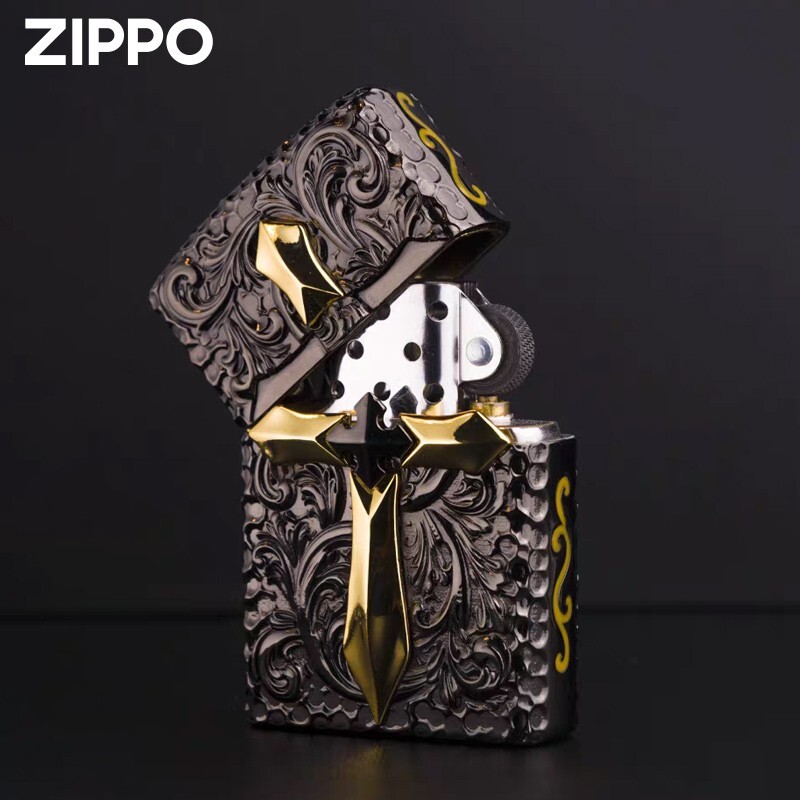 Zippo Classic Chrome Lighter with Luminous Cross Design | eBay