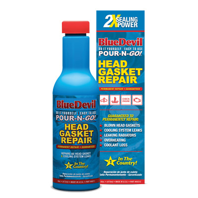 BLUE DEVIL HEAD GASKET REPAIR / FIX #1 USA STOPS OVERHEATING AND ...