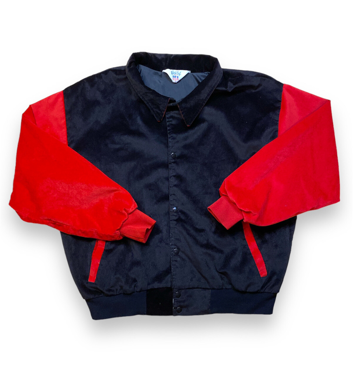Vintage WestArk Red Black Velvet Jacket Men Size XL M… - Gem