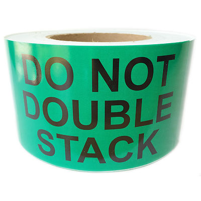 Glossy Green "Do Not Double Stack" Labels Stickers - 5" by 3" - 500 ct ...