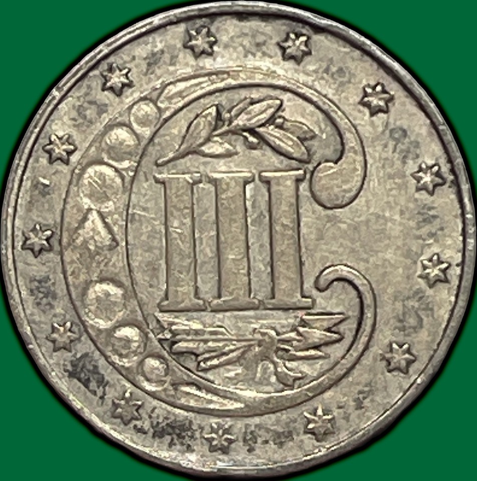 1863 Three Cent Silver Trime Almost Uncirculated AU Coin #29824 | eBay