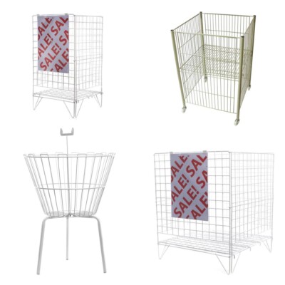 White Square Round Retail Dump Bin Baskets Shop Shopfitting POS Display ...