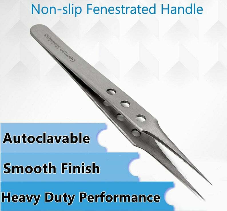 Precision Point Stainless Steel Lab Tweezers for Microscopic ...