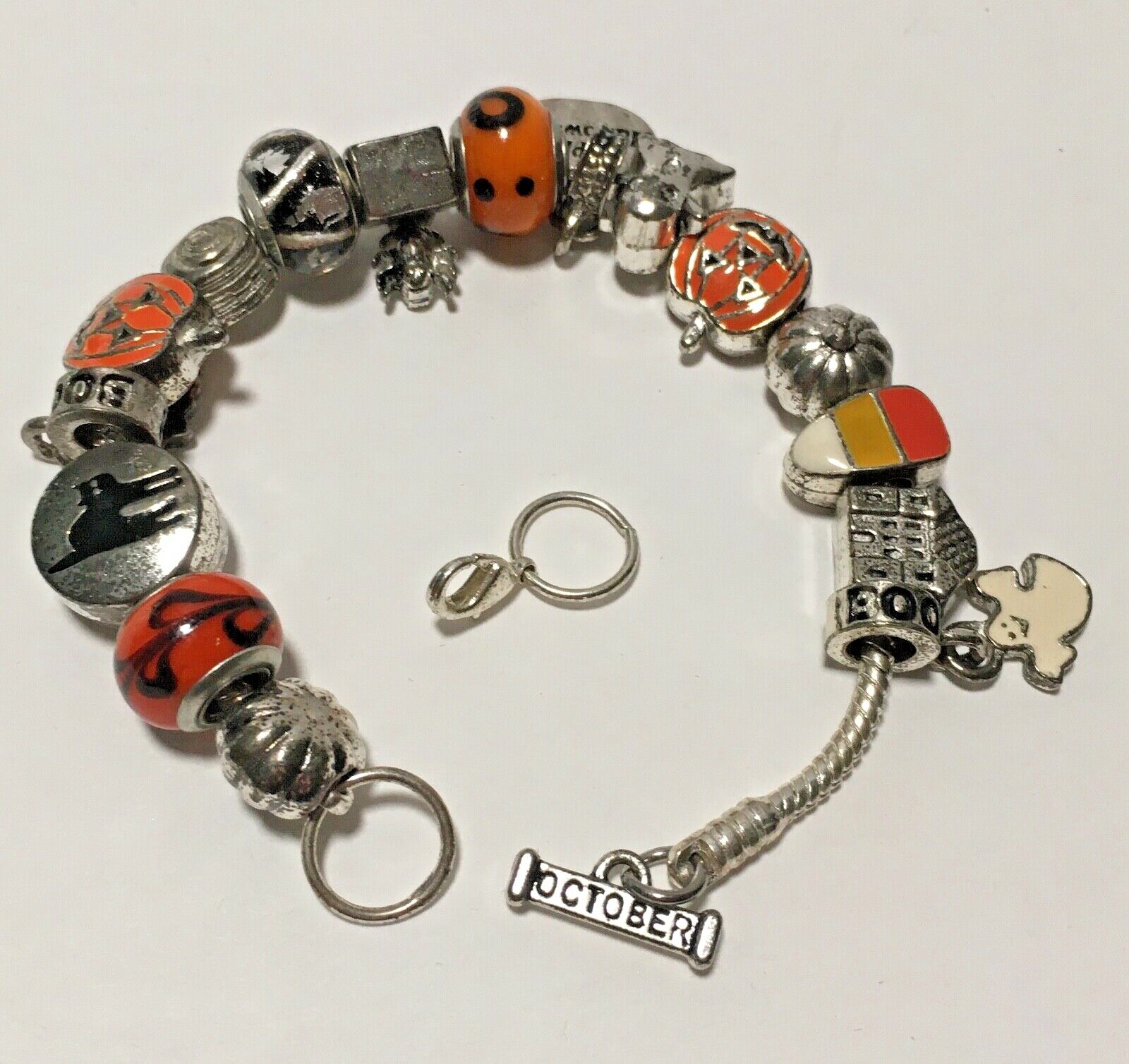 Danbury Mint Art Glass 9" Monthly Charm Bracelets w/Themed Charms - You ...