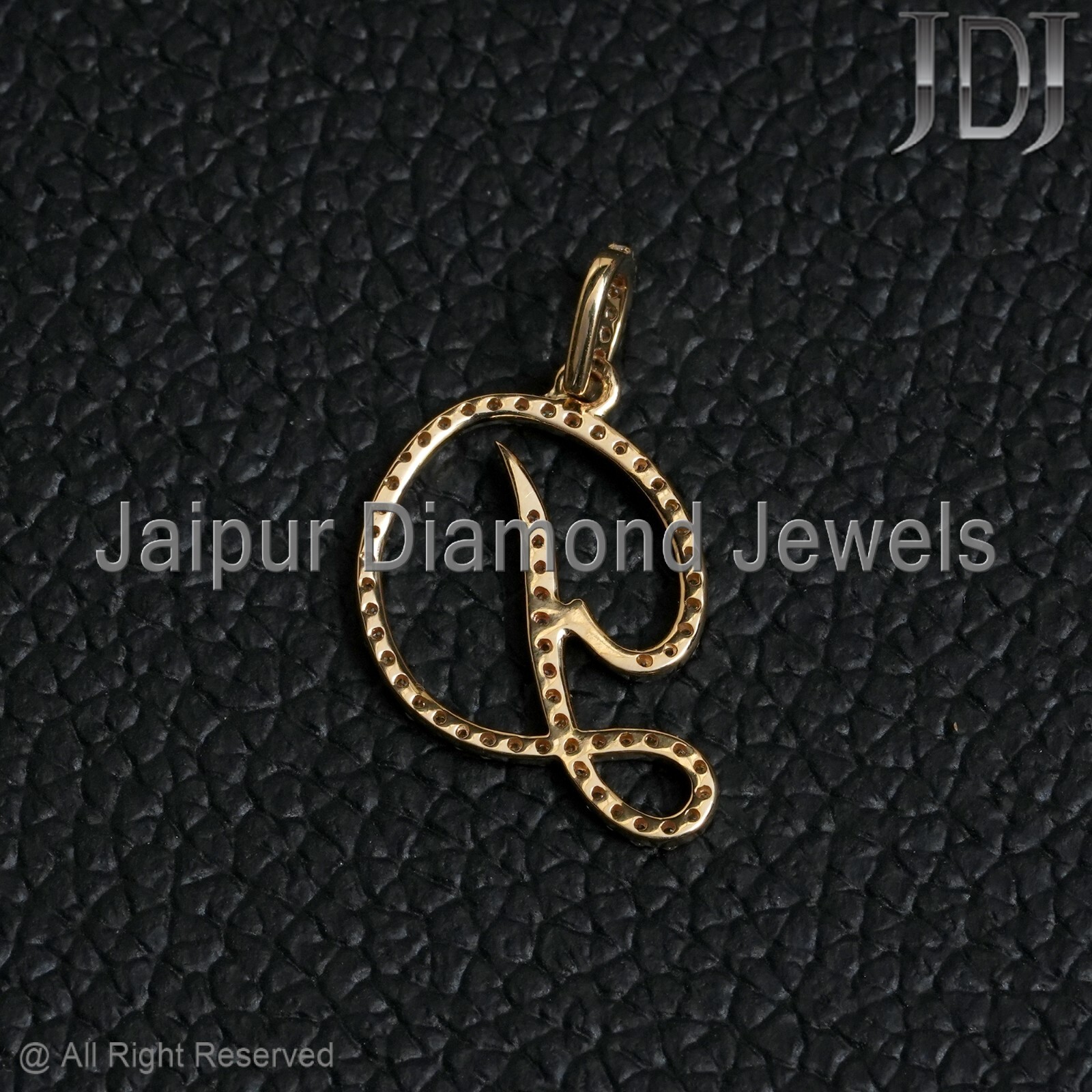Natural Diamond Solid 14k Yellow Gold D Initial Alphabet Jewelry Letter ...