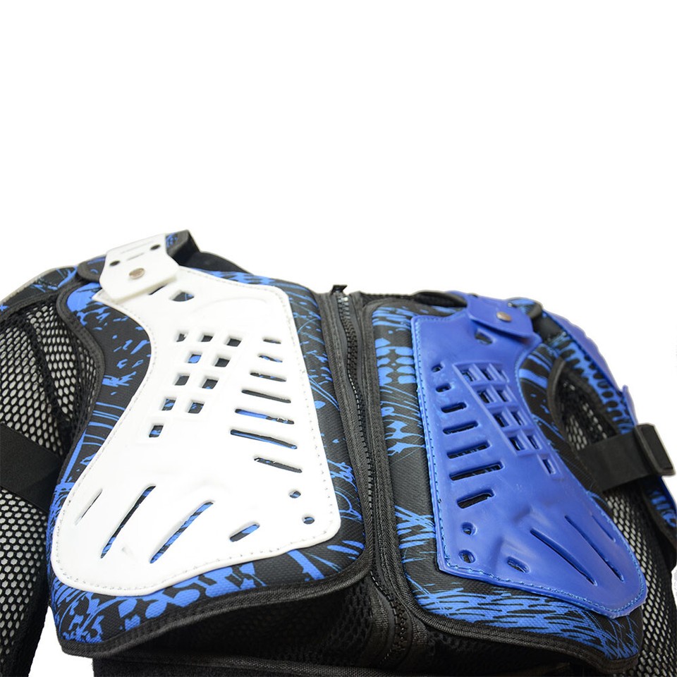 Blue MX Motocross Body Armour Jacket – Adult Enduro Biker Protective ...
