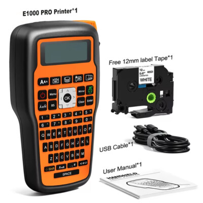 Label Maker Machine E1000 Pro Portable Handheld Labeler Machine P-Touch ...