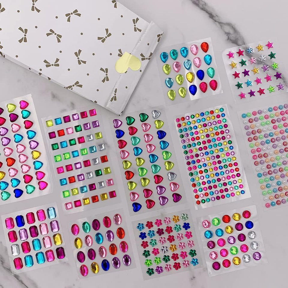 586Pcs Jewels Stickers Gem Stickers Rhinestone for Crafts Sticker Gems ...