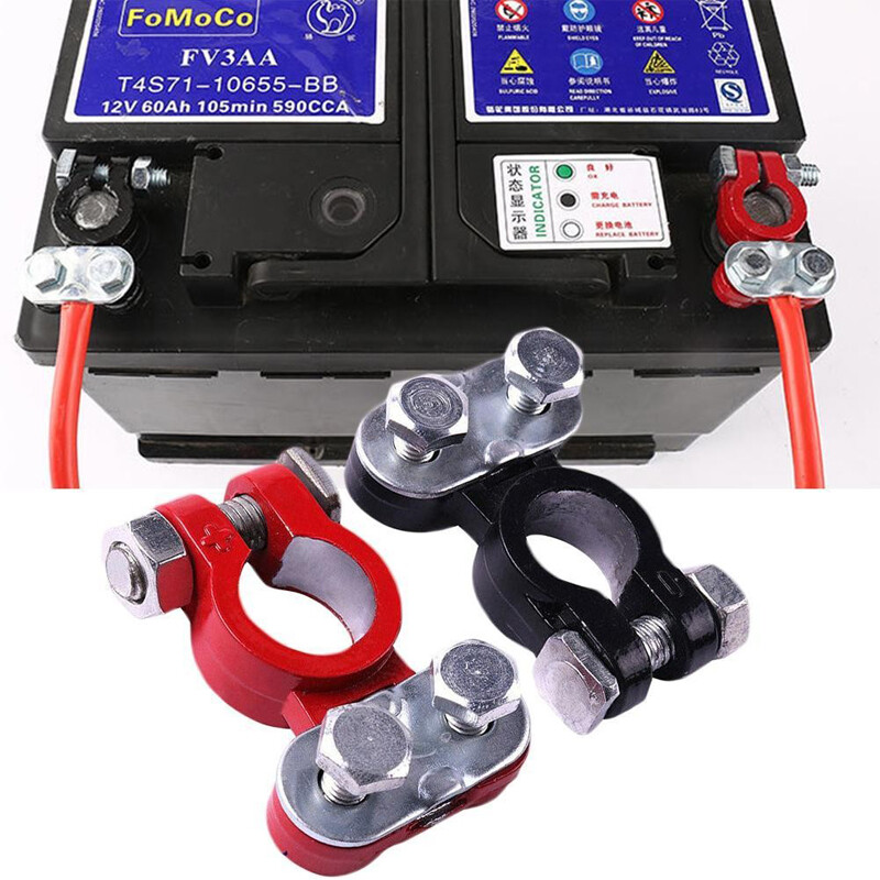 12V Auto Battery Cable Terminals Top Post Connectors Negative and ...
