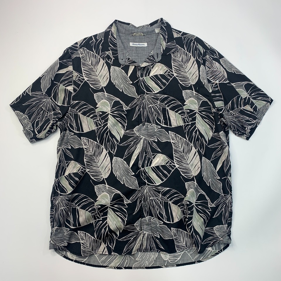 Tommy Bahama Camp Shirt Mens XL Extra Large Navy Bonita Cove Floral ...