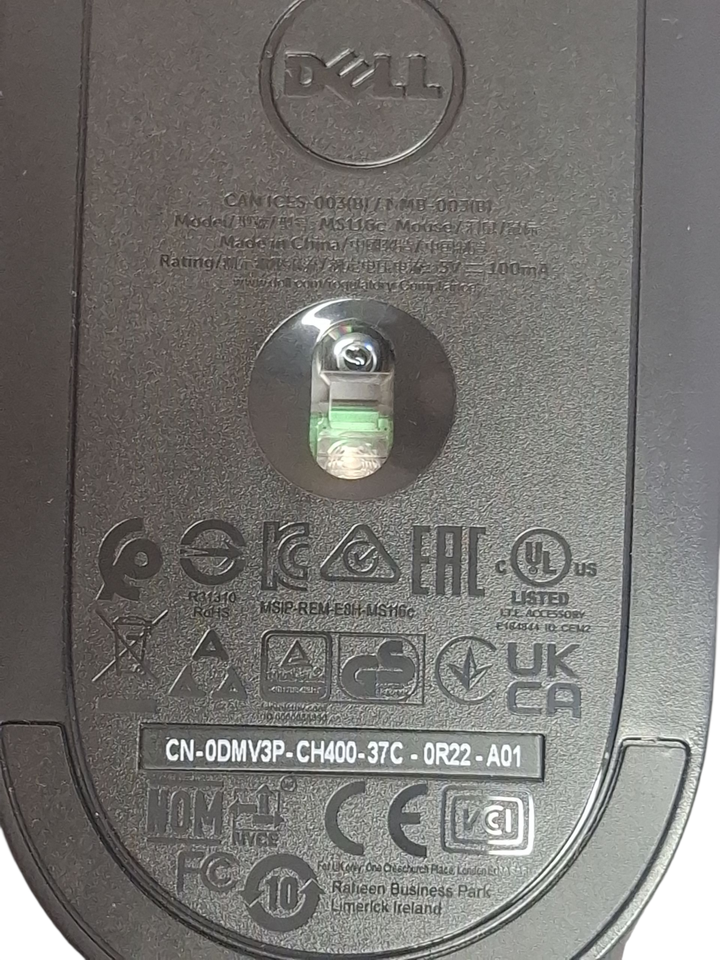 Genuine Dell MS116 MS116c MS116t MS116T1 MS116-BK USB Scroll Wheel ...