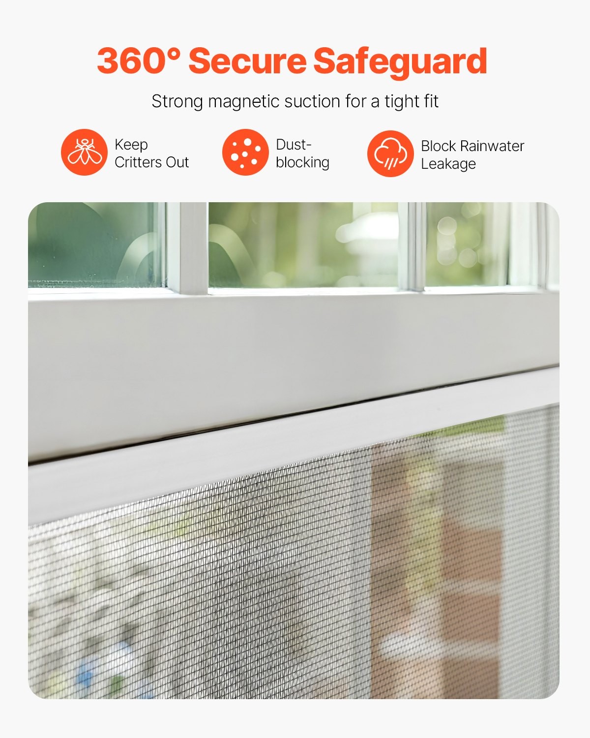 NEW HOT/ Magnetic Window Screen, 58.27x39.17 inch PVC and Fiberglass ...